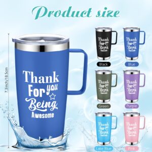 Bokon 6 Pcs Thank You Gift 20oz Stainless Steel Insulated Coffee Mug with Handle Employee Appreciation Gift Travel Tumblers Inspirational Gifts for Coworker Nurse Teacher Volunteer Social Worker Mom