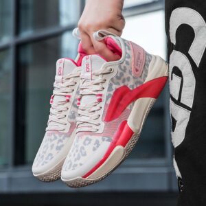 Low Cut Shock Absorption and Anti Slip Men's Basketball Shoes Women's Outdoor Training Shoes Pink