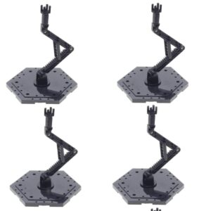 bioristar hg rg hobby action base gundam model stand hobby display stand pack of 4 1/144 scale (4 pack black)