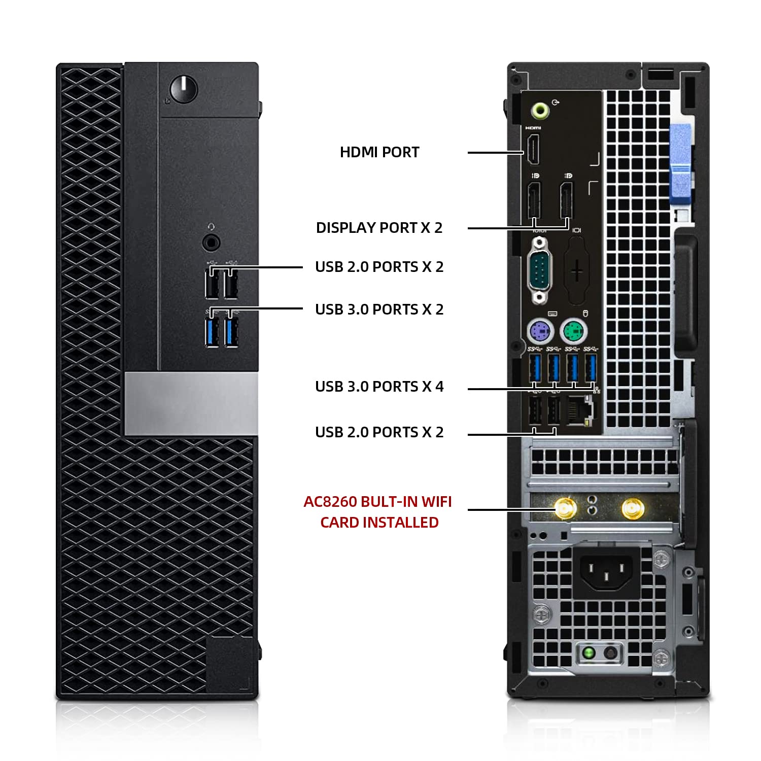 Dell OptiPlex 3040 Desktop Computers with 24" Monitor PC Bundle,16GB Ram New 1TB SSD,Intel AC8260 Built-in WiFi Bluetooth,Intel i5-6500 3.2GHz,HDMI,Refurbished Desktop,Windows 10 Pro (Renewed)