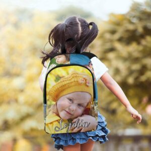 M YESCUSTOM Personalized Casual Backpack with Photos Customized Name Children School Bookbags for Kids Teen Audlt, Knapsack Lightweight Travel Daypack Bag for School College Camping