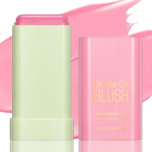 befivecok blush stick for cheeks - cream makeup blush wand, solid moisturizer stick for cheeks tint, natural blendable waterproof korean matte long-lasting smooth blushes (#01 shy pink)