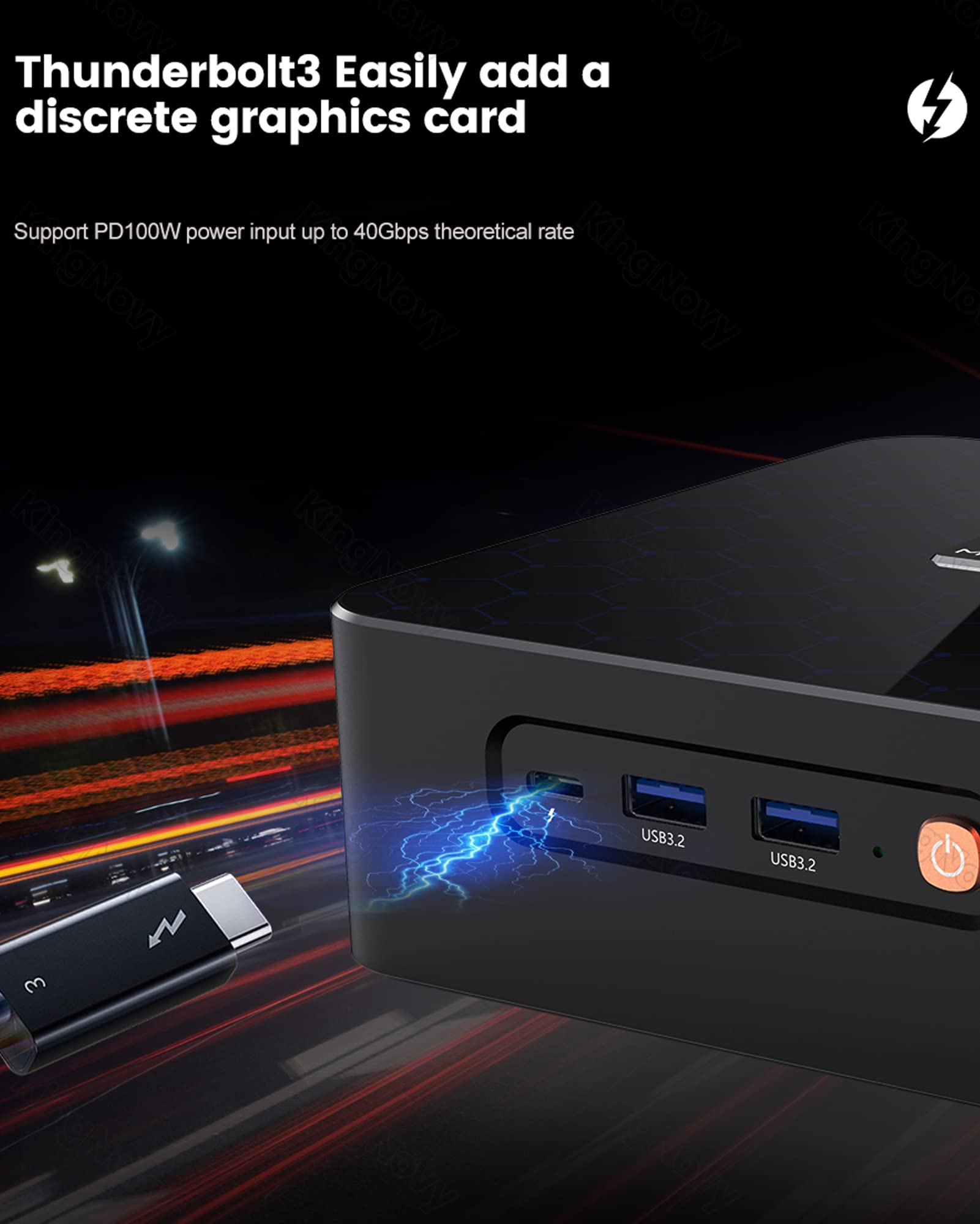 Mini PC AMD Ryzen 9 7940HS Window 11 Pro(8C/ 16T up to 5.2Ghz), 64GB DDR5 2TB PCIe4.0, Zen 4 Radeon 780M, 6*USD, 1 x Thunderbolt 3(40Gbps), 1xHDMI, 1xDP, 2* 2.5G LAN, Gaming Computer, WiFi6 BT5.2