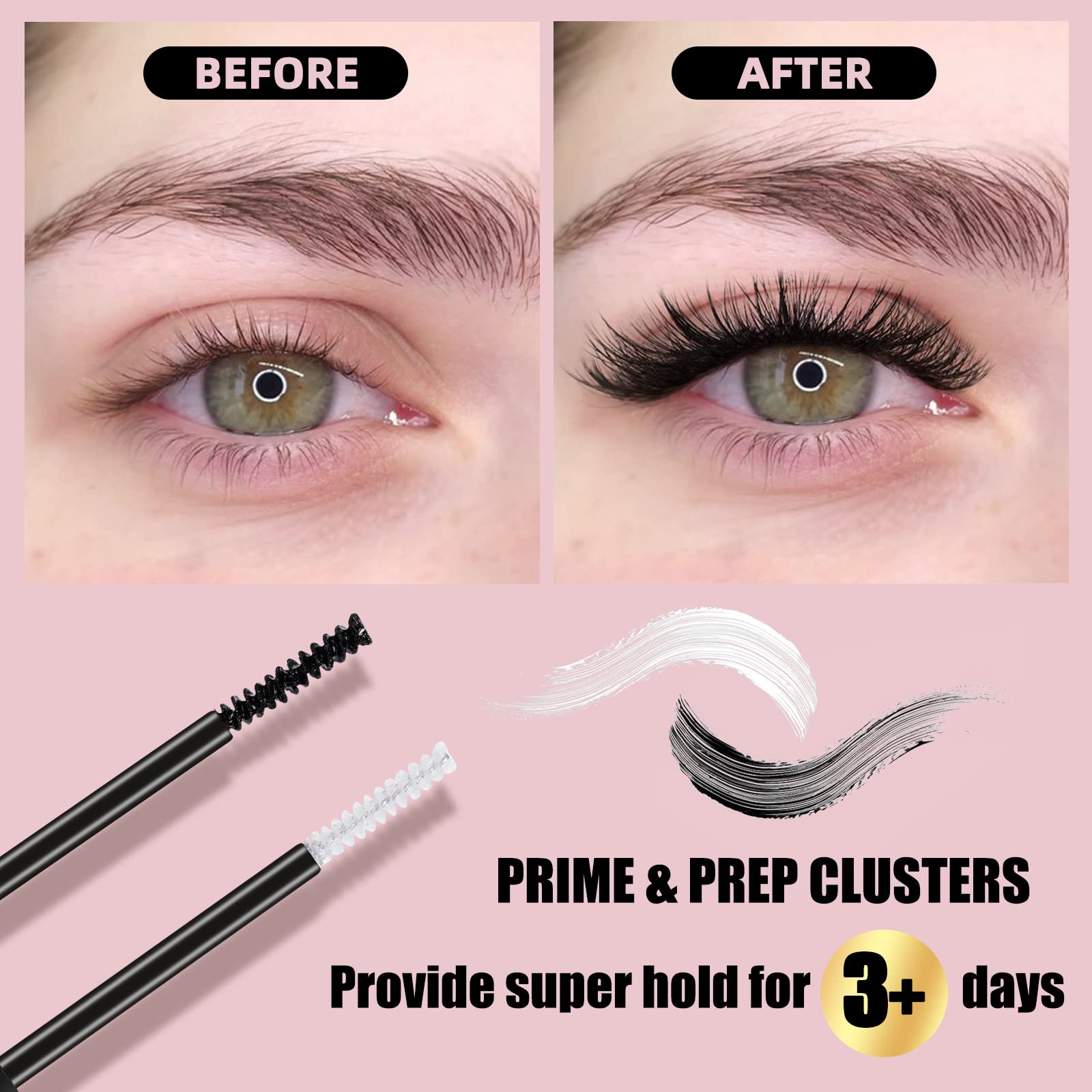 Lash Clusters DIY Eyelash Extensions 10 Pairs Higu clace Manga Cluster Lashes Bond And Seal