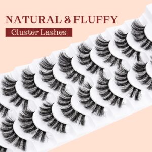 Lash Clusters DIY Eyelash Extensions 10 Pairs Higu clace Manga Cluster Lashes Bond And Seal