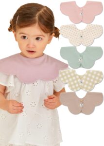 konny baby bibs 5-pack, 360 ​​° rotate, new year gifts, soft and absorbent bandana drooling for boys girls baby essentials(set 4 - mint, pink, beige, wine dot, creamy gingham)