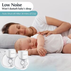 Bluefair Breast Pump, Wearable Breast Pump, Breast Pump Hands-Free, Wearable Pumps for Breastfeeding, 3 Modes & 12 Levels, Smart Display, Memory and Anytime Pause function-24mm, 2 Pack(White)