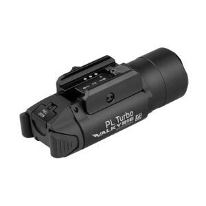 olight pl turbo weaponlight, 800-lumen 515 meters long-range tactical flashlight, 66,300 high candela compact rail-mounted light with strobe function and rail locating keys, fits picatinny and gl rail