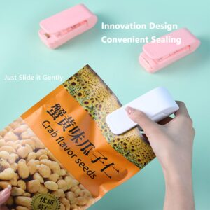 Mini Bag Sealer - Chips Bag Sealer - Bag Sealer Heat Seal with Magnet - Portable Mini Sealing Machine to Reseal Plastic Bags & Keep Snacks Fresh (white)