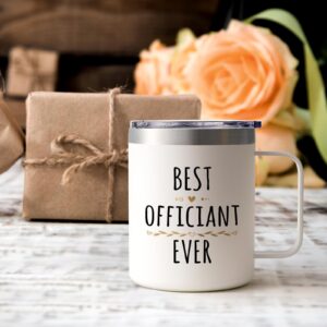 Lifecapido Wedding Officiant Gifts, Best Officiant Ever 12oz Insulated Coffee Mug, Coffee Mug With Handle, Thank You Wedding Gifts for Officiant Wedding Officiant from Couple Bride And Groom, White