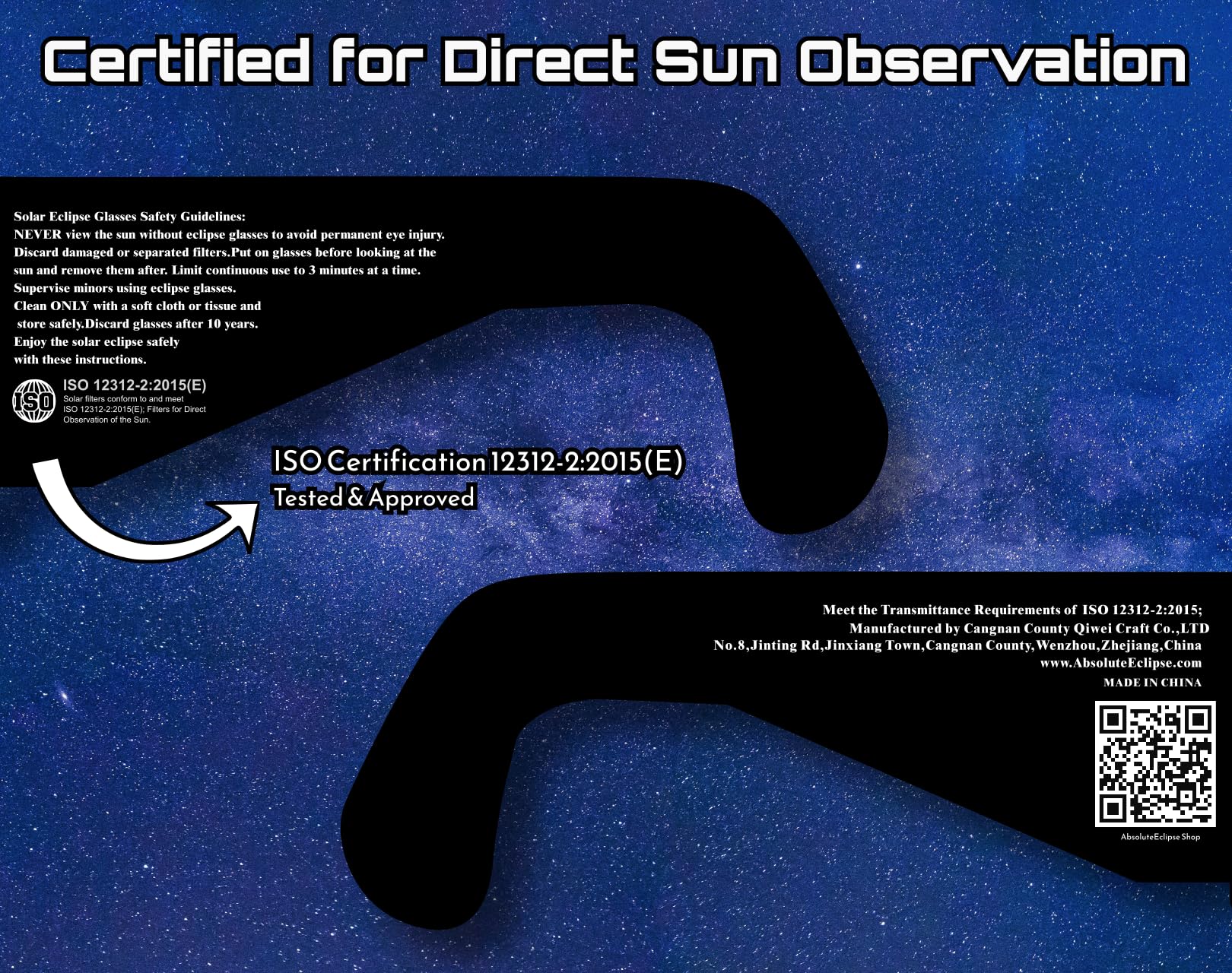 Solar Eclipse Glasses (5 pack) ISO 12312-2 Compliant, AAS Recognized - USA