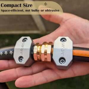 Little Gardener Garden Hose Repair Kit - Heavy Duty All Metal Body - 3/4 Inch Garden Hose Fittings - Female and Male Water Hose End Replacement - Hose Fix Set to Connect to Outside Water Hose Bib