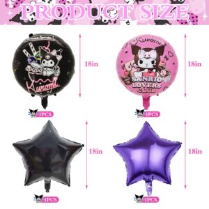 30Pcs Kawaii Anime Theme Balloon Set Include 6 Aluminum Foil balloons, 24 Cartoon Latex Balloons Ideal for Boys Girls Birthday Party, School Outdoor Activities, Indoor Room Outdoor Events Decor