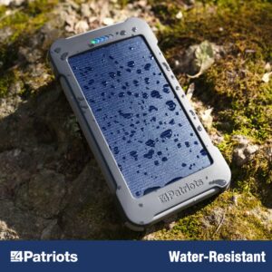 4Patriots Patriot Power Cell CX: Portable Solar Power Bank - Rechargeable External Battery with 3 USB Ports, 8,000 mAh Lithium Ion Battery, LED Flashlight, Great for Camping, Hiking or Emergencies