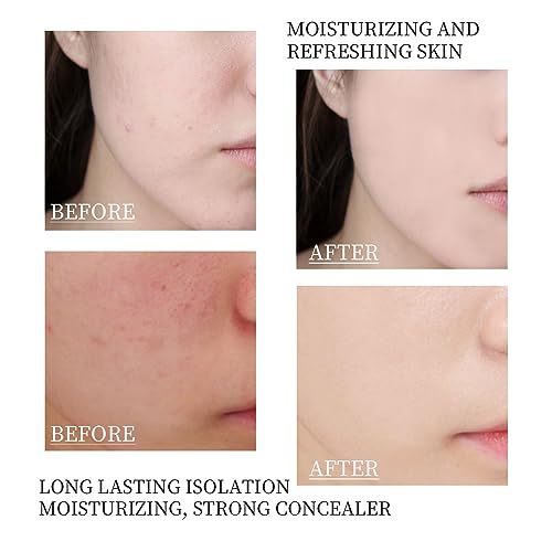 2PCS Skin Tone Adjusting CC Cream SPF 50,Cosmetics CC Cream Self Adjusting for Mature Skin, CC Cream Face Sunscreen and Foundation, Primer Moisturizing Skin Concealer Brightening Skin Tone