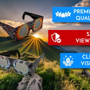 Premium Solar Eclipse Viewing Glasses - Safe, CE Certified, Durable Paper Frames - Pack of 2 - Perfect for Astro Enthusiasts and Outdoor Events