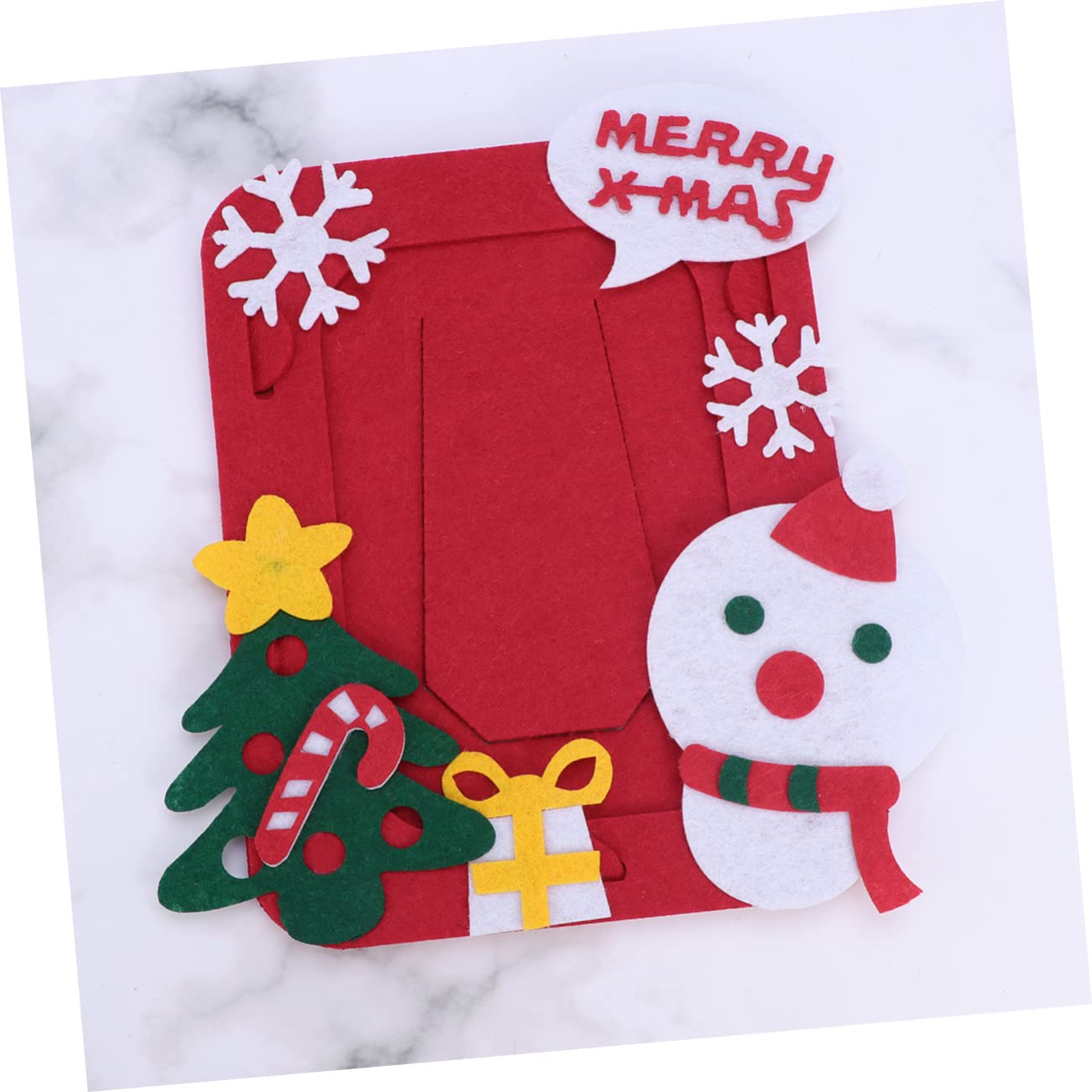 NOLITOY Christmas Photo Booth Prop Frame Christmas Picture Frame Craft Holiday Picture Frame Christmas Picture Frame Kids Christmas Photo Frame Red Photo Frame Child Kraft Paper Decorate