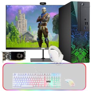 lumos 8 gaming desktop pc, intel core i7 7th gen, 16gb ram, 2tb hdd, amd rx 550 4gb gddr5 graphics card, 22 inch 75hz monitor, pci-e bluetooth | wi-fi, rgb kit, win 10 pro (renewed)