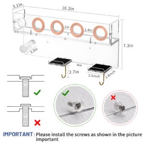 Floatant Wall Mount Holder Compatible with Dyson Airwrap Styler Supersonic Hair Dryer, Organizer for Storage Attachments, Rack with Hooks for Accessories Nozzles Barrels Brushes