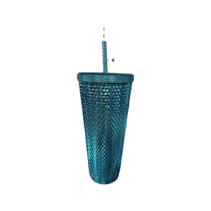 Starbucks 2023 Blue Chrome Studded Venti 24oz Tumbler with Straw