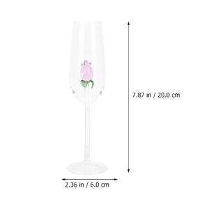 IMIKEYA Rose Wine Glass: 1PCS Cocktail Cup Crystal Flute Wine Goblet Rose Cup Red Wine Goblet Red Wine Glass for Party Dinner Wedding Birthday Christmas Festival Wine Cocktail Glass