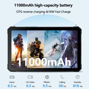 FOSSIBOT 2023 Latest Android 13 Tablet, 10.4Inch Octa-Core Rugged Tablets 16+256GB/1TB 11000mAh Battery, 1200x2000 IPS FHD+ Display+48MP Camera, Fast Charging/WiFi/Dual SIM/Bluetooth/GPS/OTG