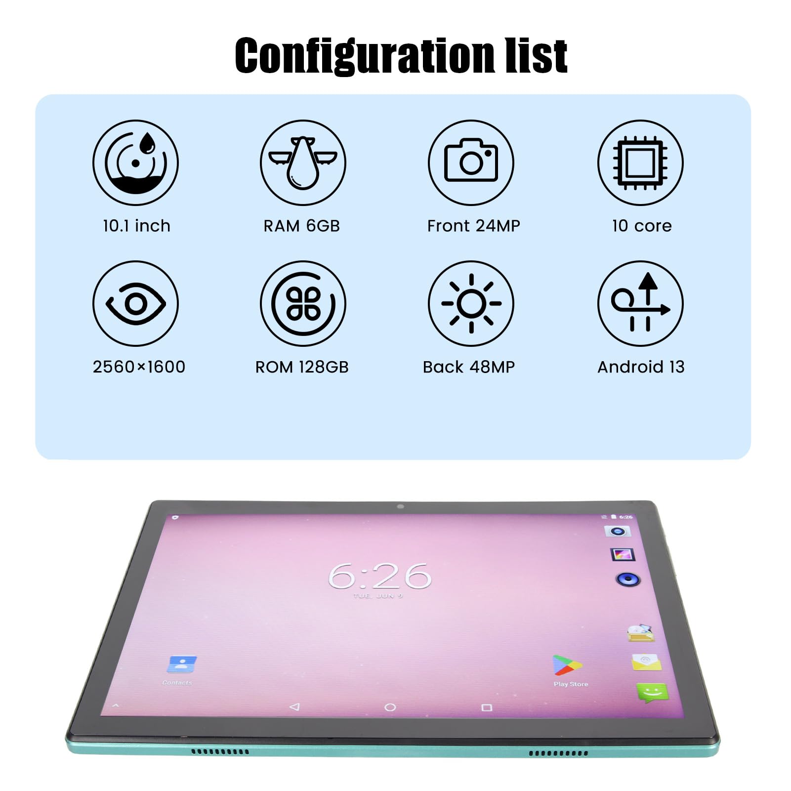 Office Tablet, Octa Core CPU Aluminium Alloy 10.1 Inch FHD Gaming Tablet with Keyboard for Travel (US Plug)