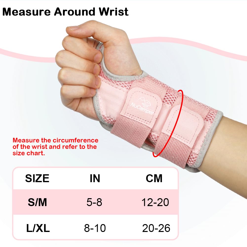 NuCamper Wrist Brace Carpal Tunnel Right Left Hand for Men Women, Night Wrist Sleep Supports Splints Arm Stabilizer with Compression Sleeve Adjustable Straps,for Tendonitis Arthritis Pain Relief