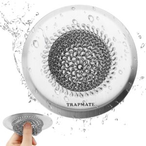 1 pack sink strainer, flexible chain mesh easy clean kitchen sink drain strainer, anti-rust 304 stainless steel sink strainer, sink protectors clog-free sink catcher strainer for food garbage disposal