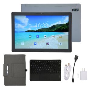 GLOGLOW FHD Tablet, 2 in 1 6GB RAM 128GB ROM 10.1 Inch Tablet 8 Core CPU with Keyboard for Office (US Plug)