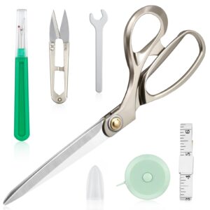 FIVEIZERO Fabric Scissors All Purpose: 10.5" Heavy Duty Scissors (Med. Weight) with Sheath, Ultra Sharp Dressmaker Shears, Professional Tailor Sewing Scissors for Fabric, Upholstery, Leather Cutting