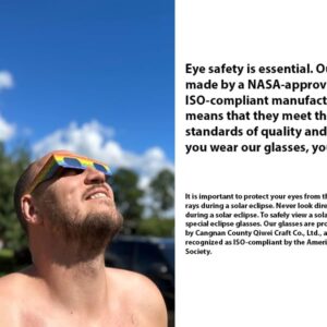 Premium Rainbow Solar Eclipse Viewing Glasses - Safe, ISO 12312-2, Durable Paper Frames - Pack of 2 - Perfect for Astro Enthusiasts and Outdoor Events