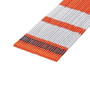 VEVOR Driveway Markers, 50 PCS 48 inch, 0.31 inch Diameter, Orange Fiberglass Poles Snow Stakes with Reflective Tape, 12" Steel Drill Bit & Protection Gloves for Parking Lots, Walkways Easy Visibility