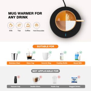 Jisiloe Coffee Mug Warmer, Smart Coffee Cup Warmer with Pressure-Induced Auto ON/Off, Candle Warmer Coffee Warmer Plate for Milk Tea, Coffee Accessories for Home Office Desk