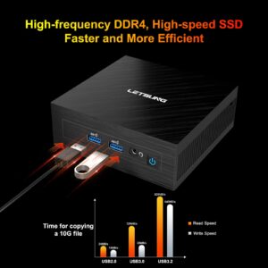 LETSUNG Mini AIR11SE Mini PC Windows 11, 6GB RAM LPDDR4 128GB M.2 SSD, up to 512GB, Mini NUC Computer with Intel Celeron N4000, Home/Business Mini Desktop Computer, WiFi5/BT4.2/HDMI