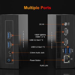 LETSUNG Mini AIR11SE Mini PC Windows 11, 6GB RAM LPDDR4 128GB M.2 SSD, up to 512GB, Mini NUC Computer with Intel Celeron N4000, Home/Business Mini Desktop Computer, WiFi5/BT4.2/HDMI