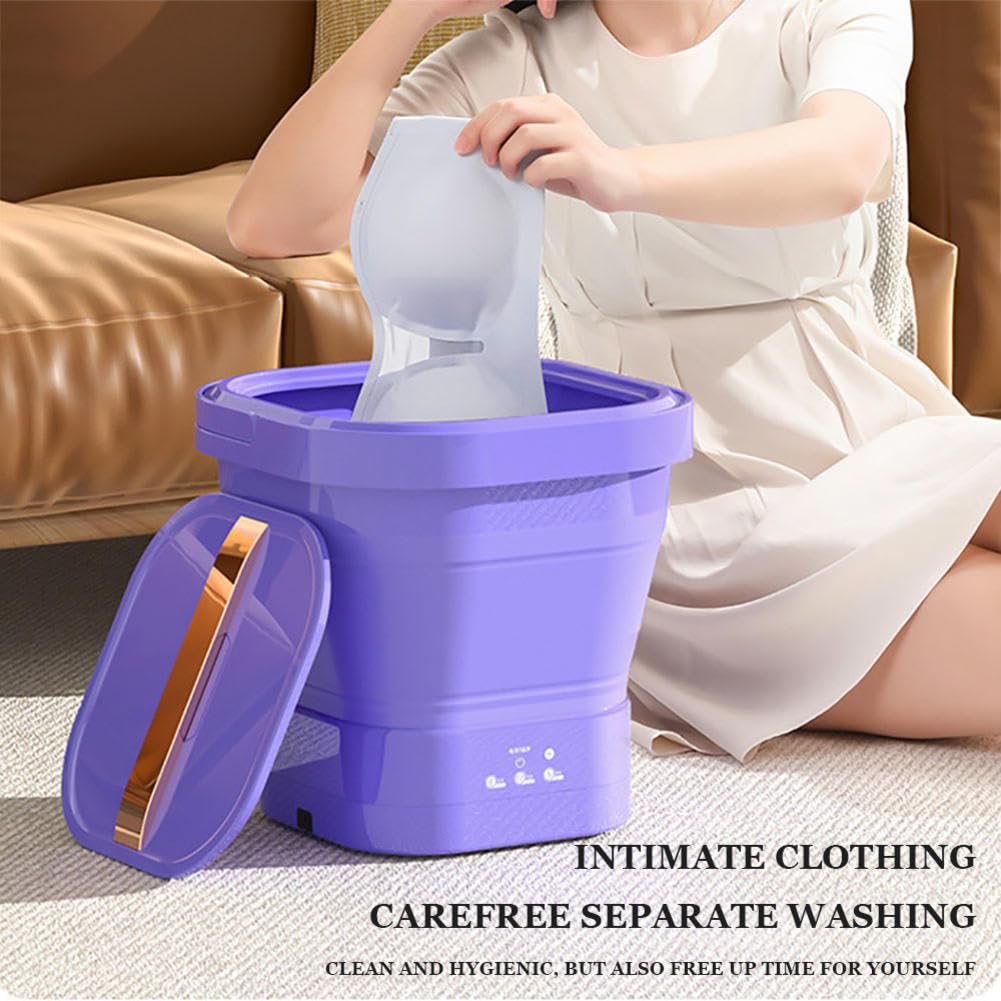 JCAKES Mini Washing Machine，8.5L Rechargeable Washing Machine,Portable Washing Machine and Dryer，Mini Washer， 3 Modes Automatic Spin Washer with Spin and Drain, for Socks, Baby Clothes, Underwear