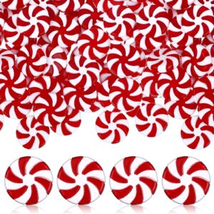 120 pcs 25 mm christmas candy cane peppermint ornaments for christmas tree fake candy candy decorations candy decor candy christmas ornaments candy cane craft for diy crafts (mixed color)