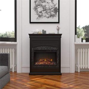 Pemberly Row Modern/Contemporary Electric Fireplace in Black