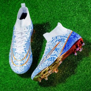 DHOVOR Mens Womens Soccer Cleats Youth Football Shoes Athletics Football Cleats Comfortable Football Boots Outdoor Soccer Shoes