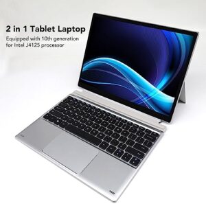 DAUERHAFT 12.3 Inch 2-in-1 Laptop Dual Speakers 100-240V 3500mAh Lightweight 8GB DDR4 3K Touch Screen HD Tablet Laptop with Magnetic Keyboard for Entertainment (US Plug 100‑240V 8GB+512GB)