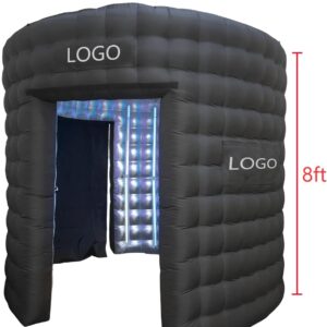 Inflatable 360 Photo Booth Enclosure, RGB Lights Backdrop Photobooth 10ft (Width) x 8ft (Height) for Party Events Live Streaming Rental