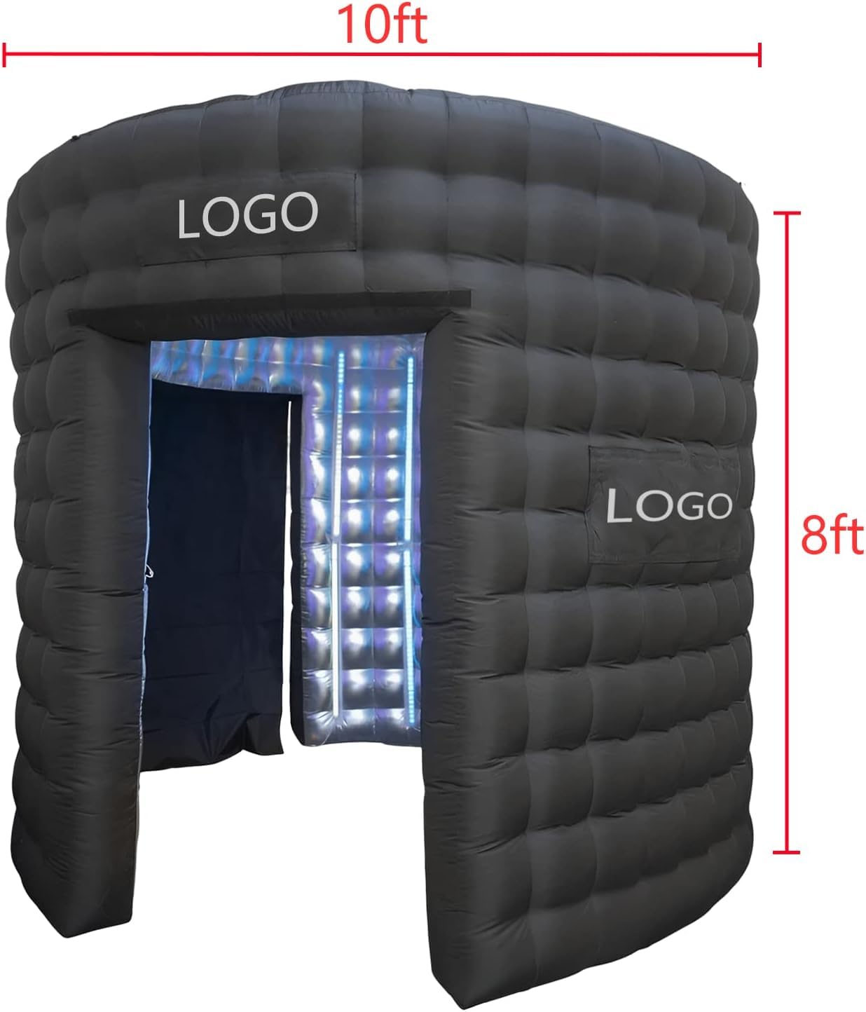 Inflatable 360 Photo Booth Enclosure, RGB Lights Backdrop Photobooth 10ft (Width) x 8ft (Height) for Party Events Live Streaming Rental