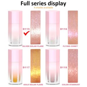 evpct White Silver Face Highlighter Makeup Liquid for Face Pearl White Face Shimmery Shimmer Foundation Powder Highlighter Makeup Palette Stick Body Highlighter Fairy Shimmer Glitter Bomb Illuminators