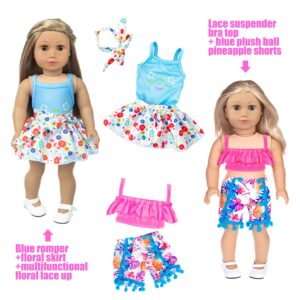 Fashion 10 Sets 18 inch Doll Clothes and Accessories Play Set inlcude Mermaid Shinning Dress Outfits Bikini Hat Handbag (No Doll)