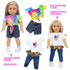 Fashion 10 Sets 18 inch Doll Clothes and Accessories Play Set inlcude Mermaid Shinning Dress Outfits Bikini Hat Handbag (No Doll)