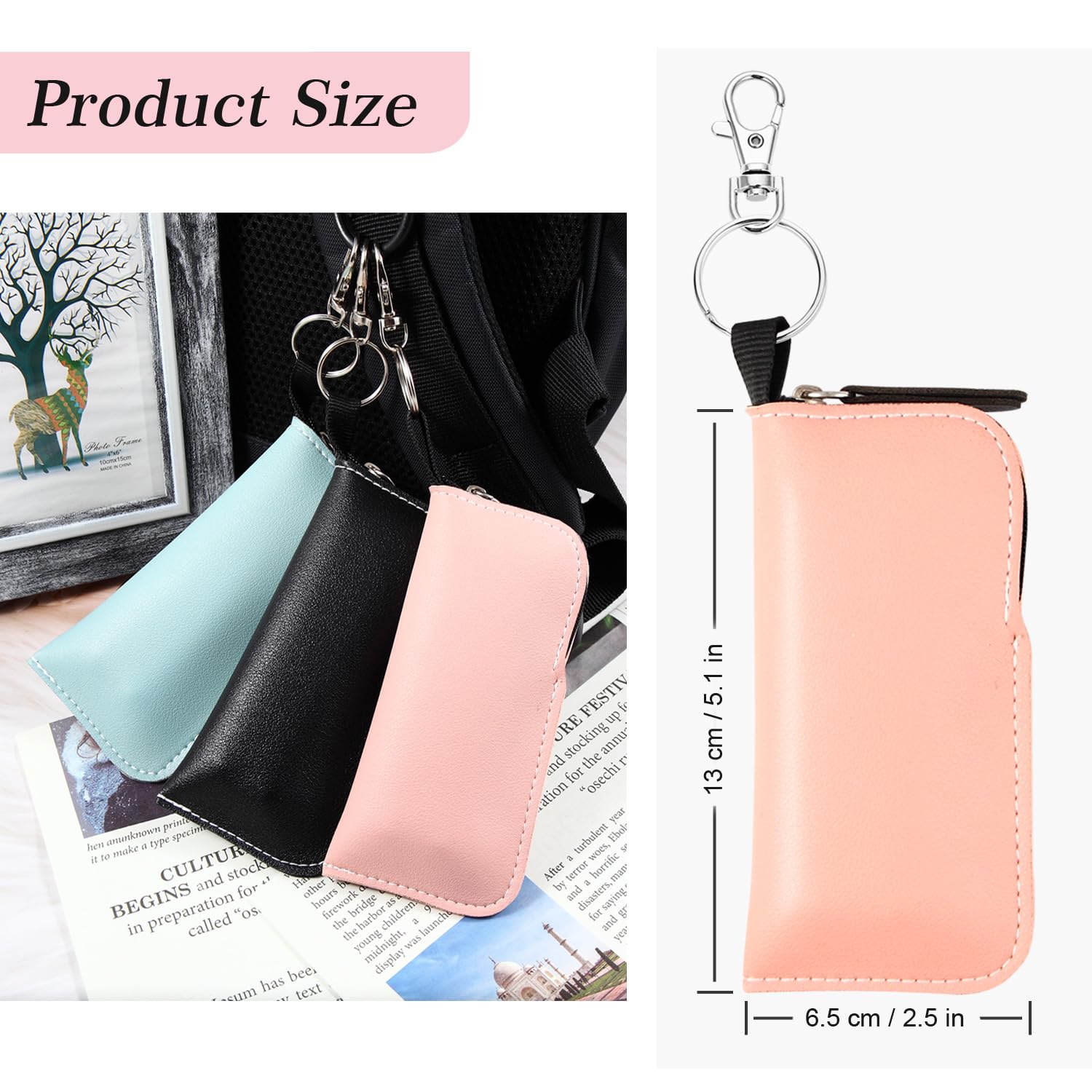 Chapstick Holder Lip Balm Sleeves Pouch Portable Lipstick Holder Bags Lip Gloss Holder Lipstick Bag With Hook Gift for Women