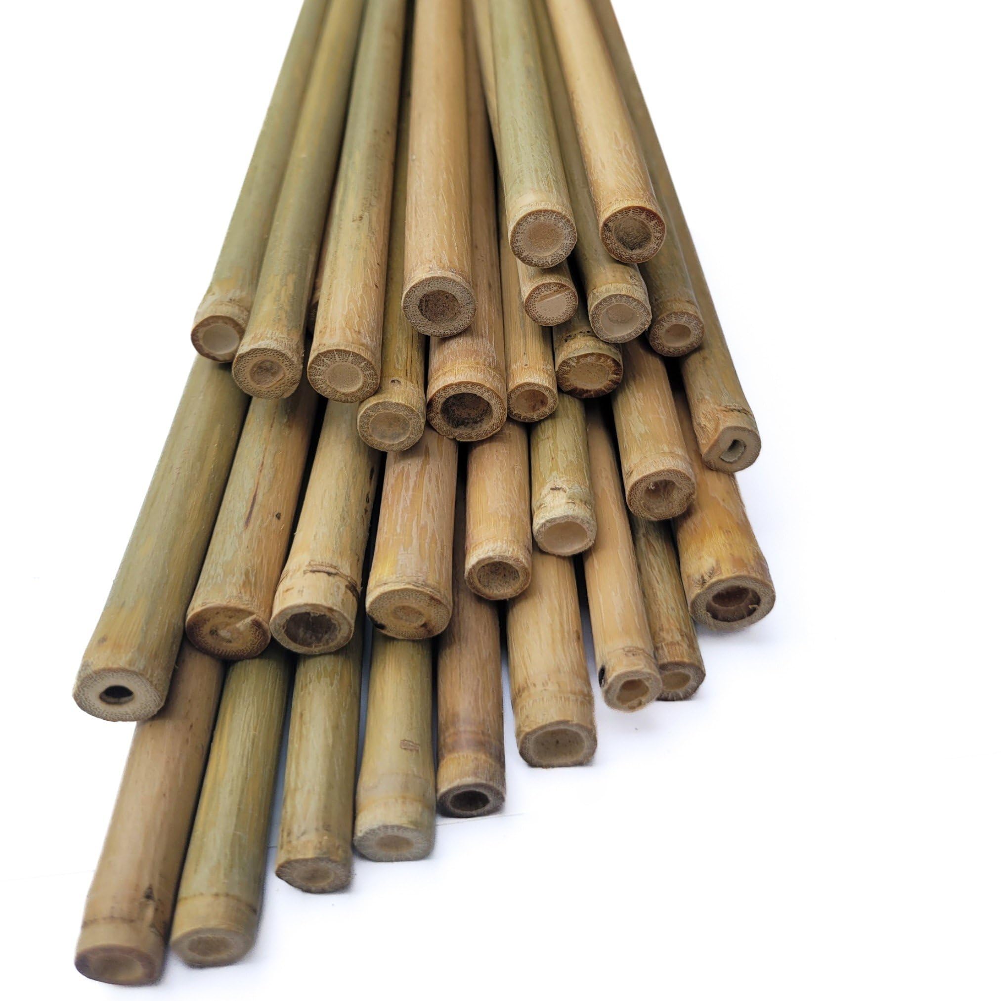 LJAAJSUV 20 Pcs - 18 inches Plant Stakes Natural Garden Bamboo Sticks for Indoor and Outdoor Plants, Plant Support Stakes for Tomatoes, Beans, Potted Plants.