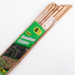 LJAAJSUV 20 Pcs - 18 inches Plant Stakes Natural Garden Bamboo Sticks for Indoor and Outdoor Plants, Plant Support Stakes for Tomatoes, Beans, Potted Plants.