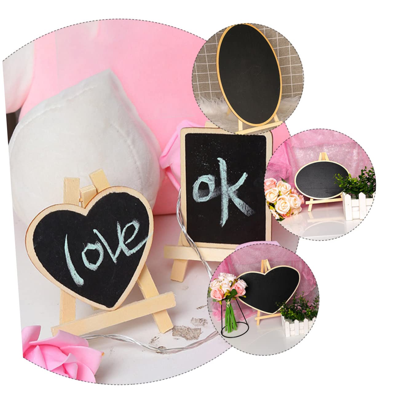 Ciieeo 2pcs Blackboard Crafts Easel for Table Easel for Small Message Board Sign Chalk Board Sign Mini Tablet Blackboard for Small Desktop Tablet Display Blackboard Platen